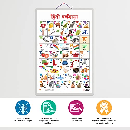 Hindi Varnamala Early Learning Educational Chart for Kids | 20 inchX30 ...