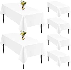 Amazon.com: DEYIXUN 6 Pack 60x102 Inch White Table Cloth Rectangle ...