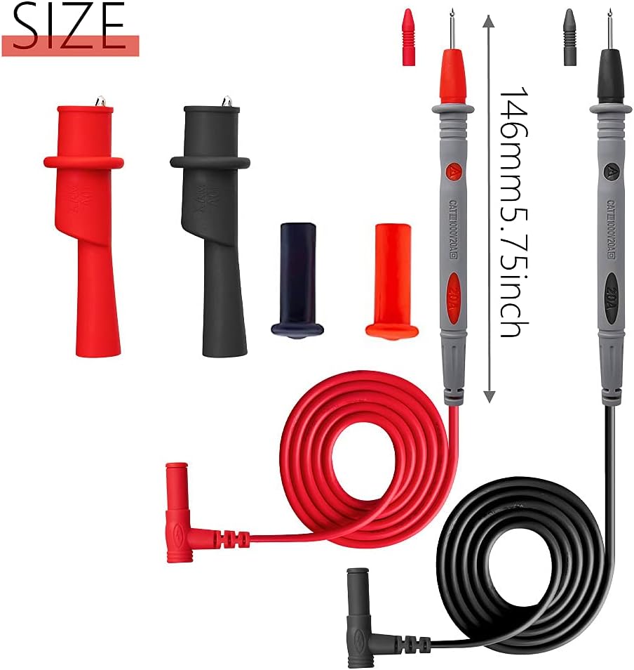 2 Sets Multi Testers，Multimeter Test Leads Kit，1000V 20A Multimeter ...