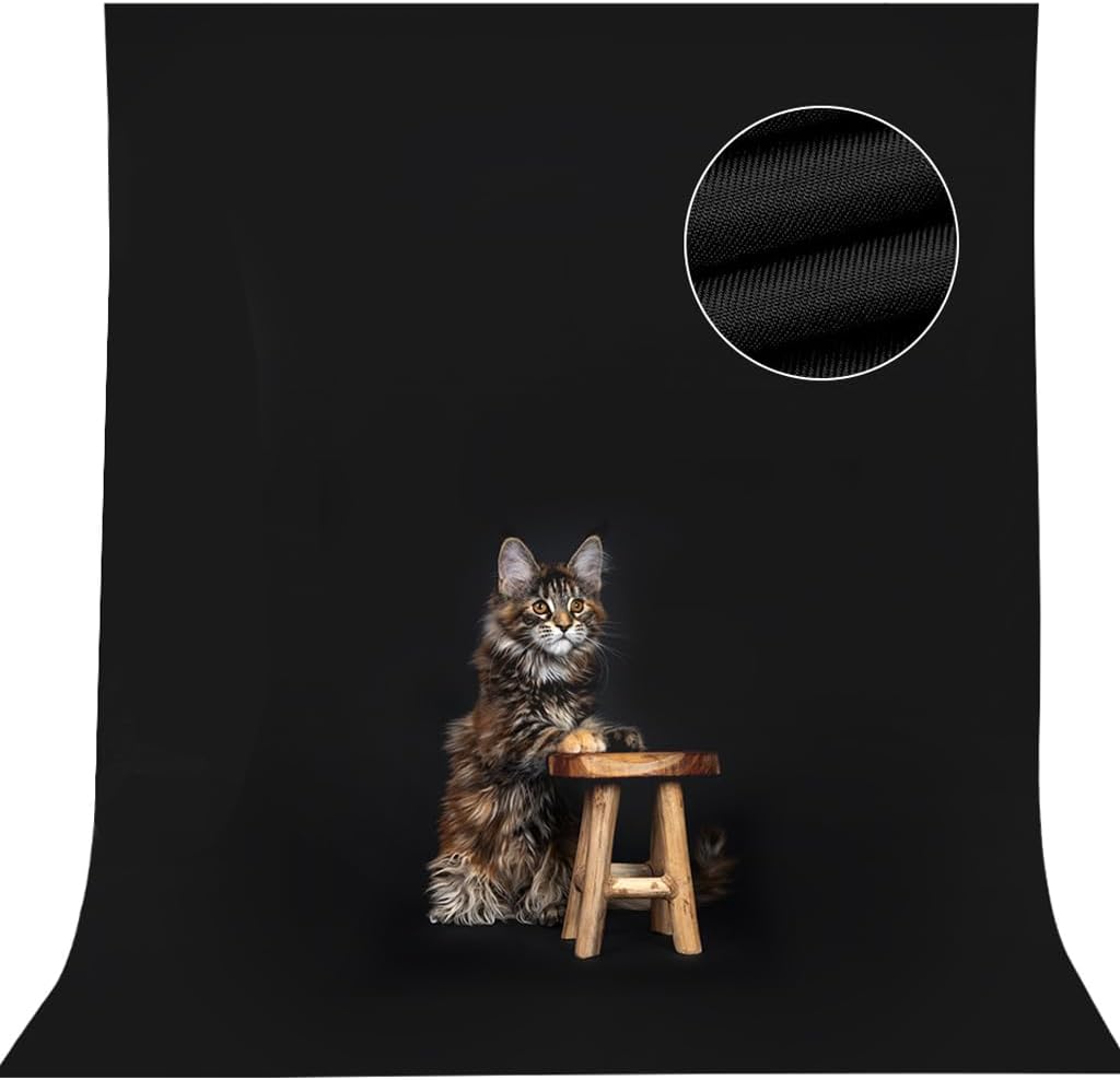 Amazon.com : Photography Background Black Polyester Cloth Backdrop ...