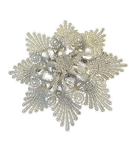 Amazon.com: Handmade champagne silver metallic lace doily head cover ...