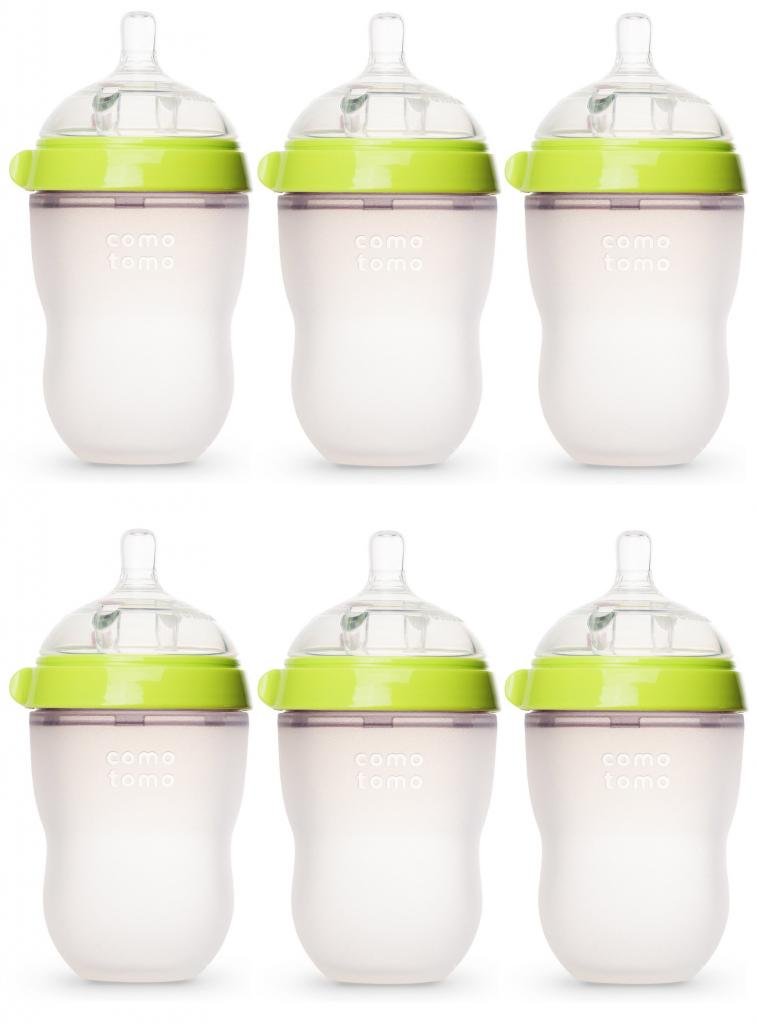 Amazon.com : Comotomo Natural Feel 8oz. Bottle 6 Pack - Green : Baby ...