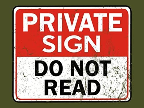 Amazon.com: Krouterebs Private Sign Do Not Read Antique Metal Sign Tin ...