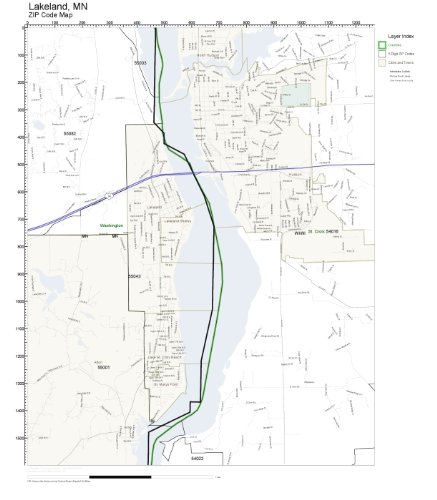 Zip Code Wall Map Of Lakeland Mn Zip Code Map | Desertcart INDIA