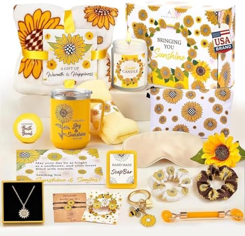 Amazon.com: The Love Crate Co Sunflower Gifts for Women, 15pc Gift Box ...