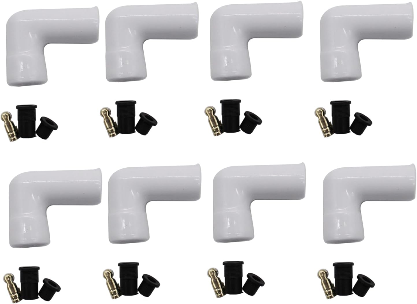 Amazon.com: YUCHENSHLP 8Pcs Ceramic Spark Plug Boot Kit 90-Deg Straight ...