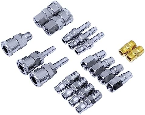 18 Pieces Air Hose Quick Connect Air Compressor Connector Coupler ...