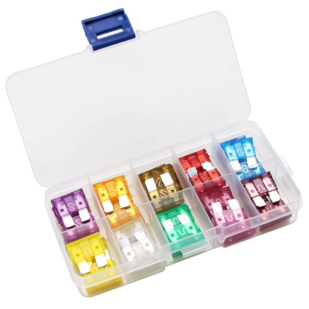 Reomax 50PCS Standard Car Fuses Assortment Kit 2A-35A, Fuse Set, Zinc ...