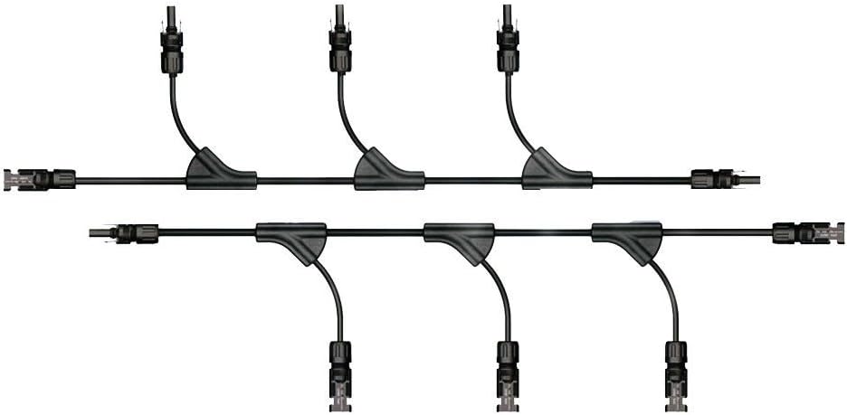 ECO-WORTHY 1 Pair MC4 w/ PV Solar Cable Branch Connector FFFFM & MMMMF TUV,MC4 Connectors ...