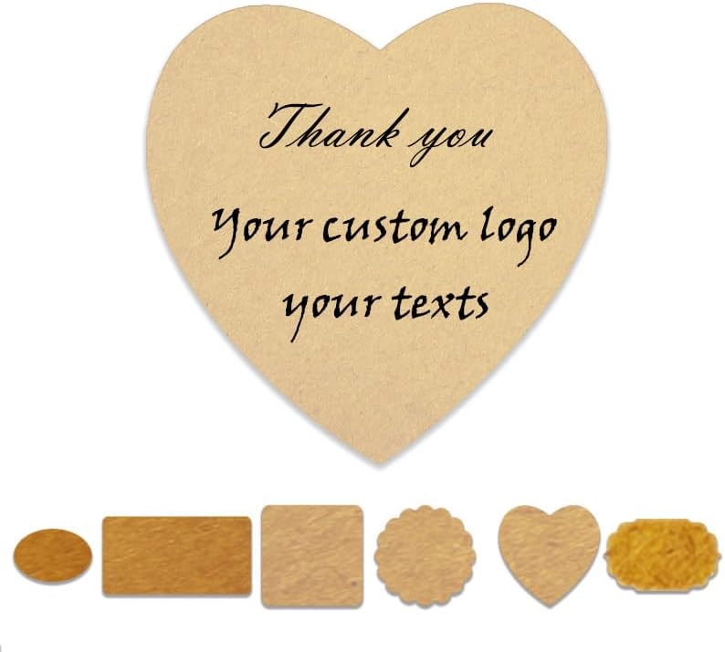 Amazon.com : 150 pcs Custom Kraft Paper Thank You Stickers, Multiple ...