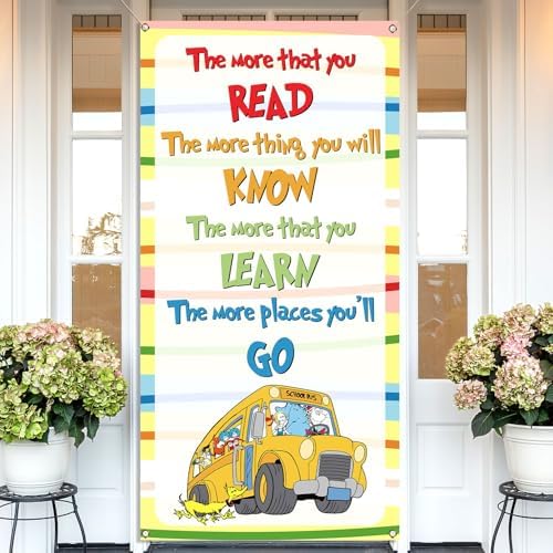 Amazon.com: Hafangry Reading Door Cover Read Across America Book Themed ...