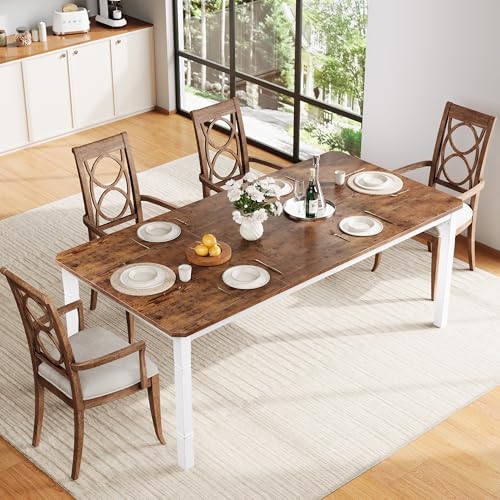Amazon.com - dainslef 79" Large Industrial Dining Table for 6-8 People ...