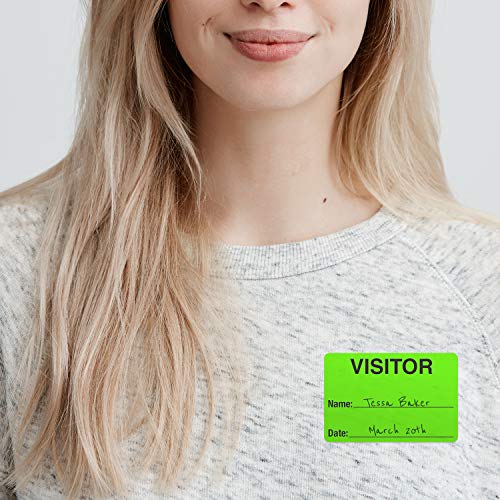 Snapklik.com : Green Visitor Pass / 500 Fluorescent Green Visitor ...