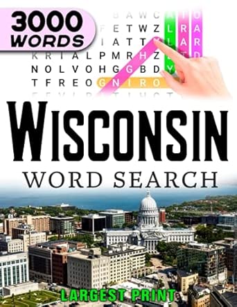 Wisconsin State Word Search Book: Word Find Book For Adults, Seniors ...