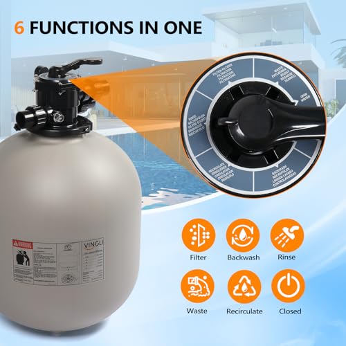 VINGLI Sand Pool Filter 24in Tank With A 1.5 HP Dual Speed Pump 220V ...