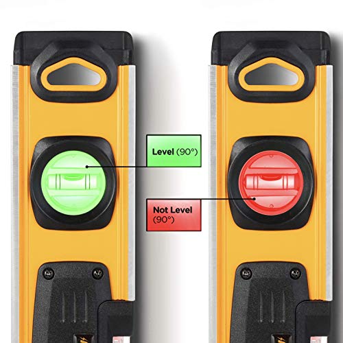 Snapklik.com : 16-Inch 0, 45 & 90 Degree LED Torpedo Level, Water, Dust ...