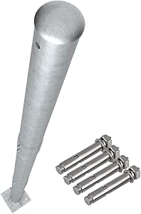 Amazon.com: Galvanized Round Sign Post With Square Base, 3” Diameter ...