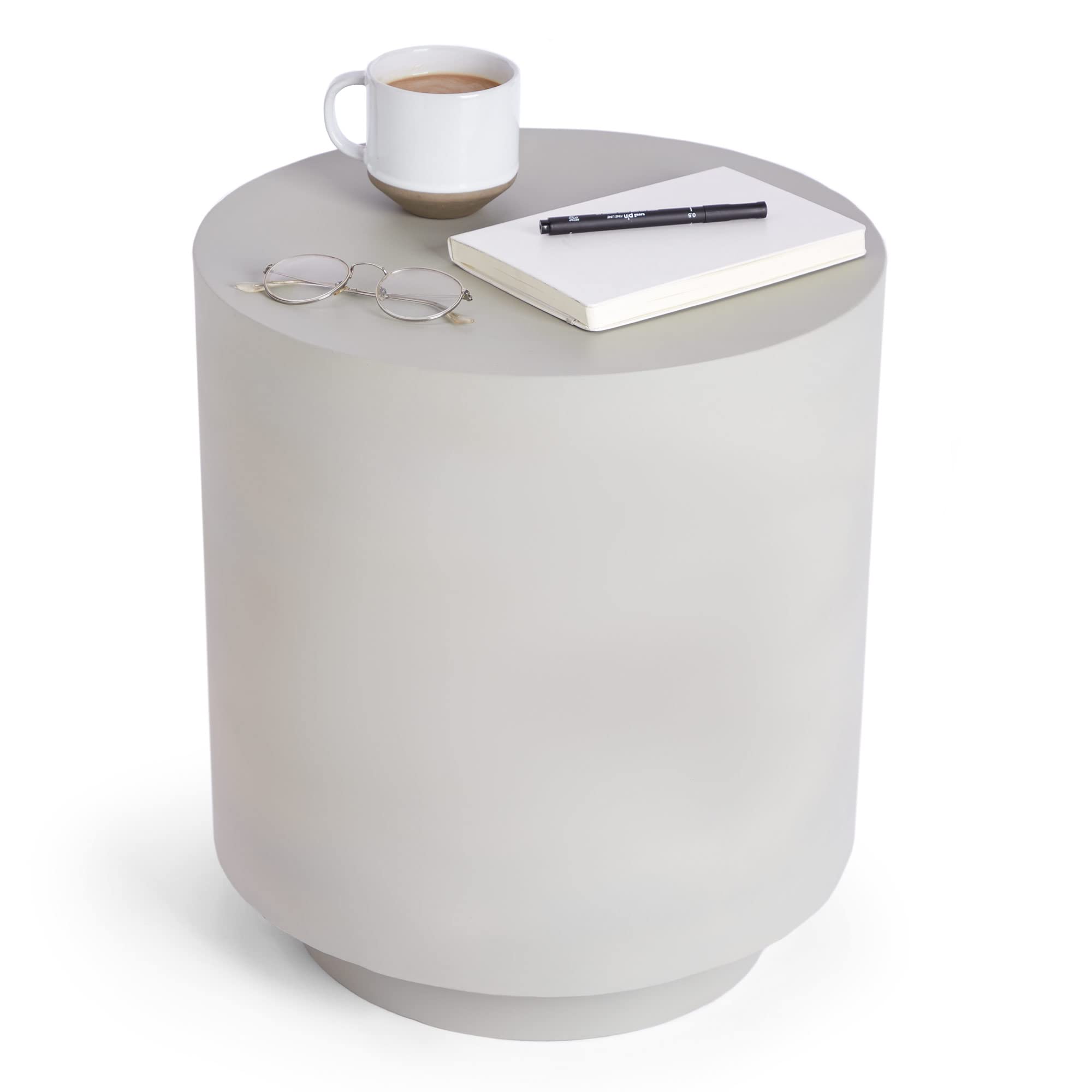 Buy Spinningfield Concrete Effect Side Table - Light Soft Pale Grey ...