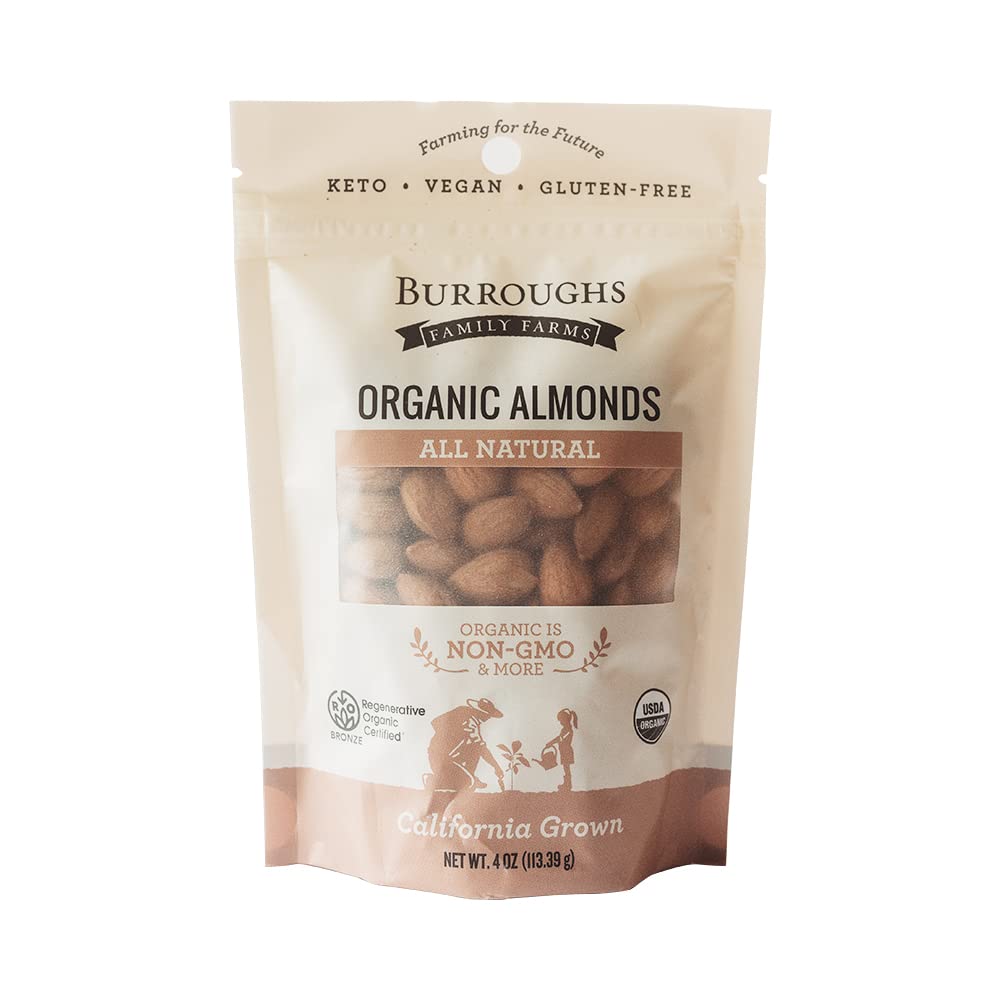 Amazon.com: Regenerative Organic All Natural Almonds, 4oz- Carbon ...