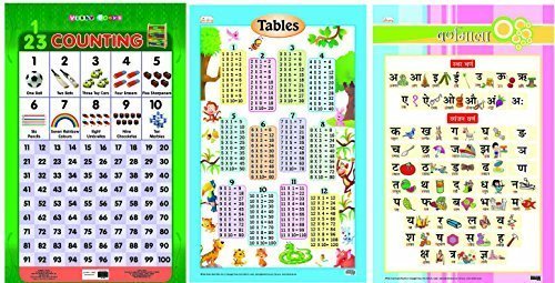 A Set of Three Charts (Counting+Table+Vermala Hindi) (Charts) : Mudit ...