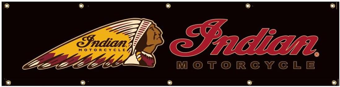 Amazon.com : YERCHIC Indians Banner 2x8ft Motorcycle Flag for Sports ...