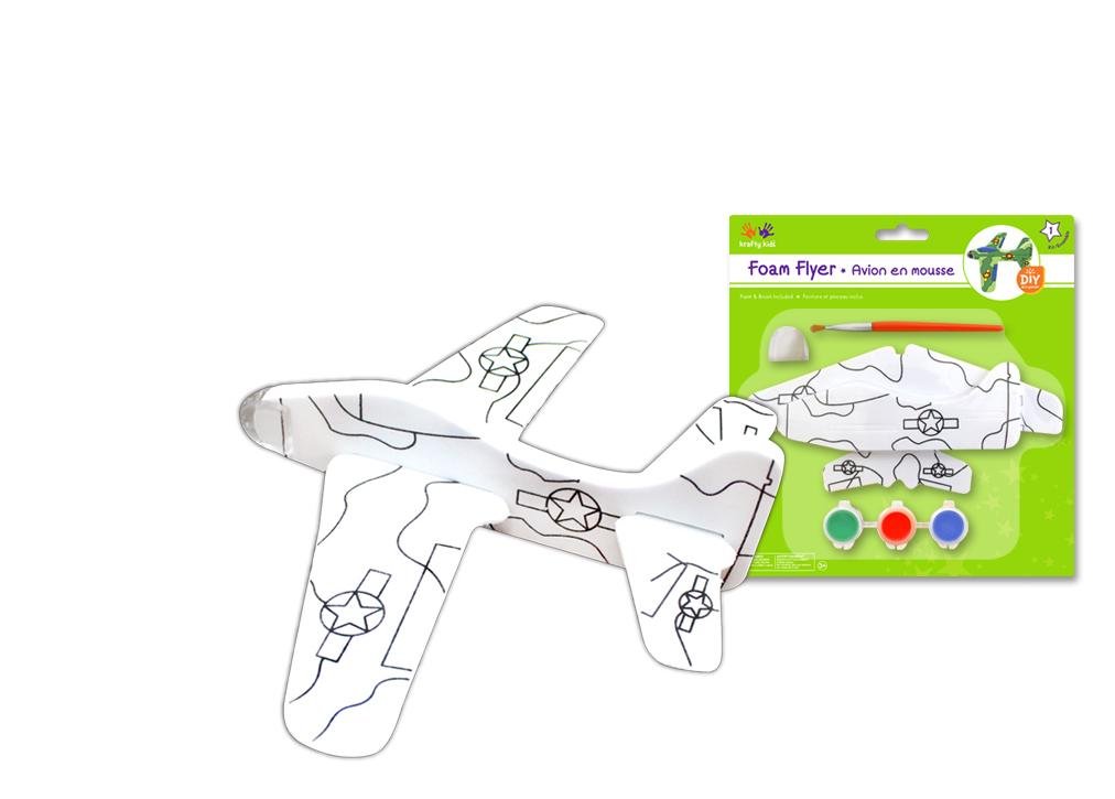 Aircraft Plane Foam Flyer with Paint and Brush Craft Kit (Army ...