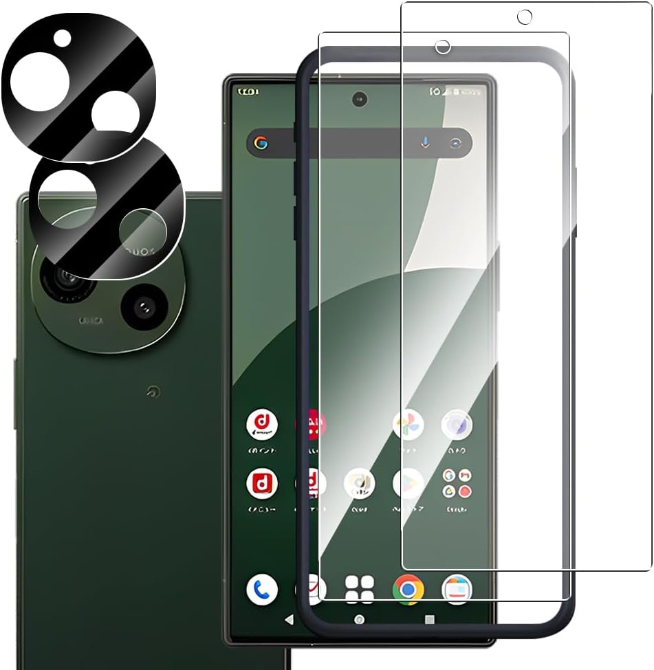 Amazon | 【ブルーライトカット 93%】【2+2枚入り】AQUOS R9 用の（2枚入り）ガラスフィルム+（2枚入り）カメラフィルム ...