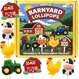 Amazon.com : Barnyard Lollipops, Farm, Animal and Tractor Decorated ...