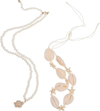 INOOMP Collar con cuentas de concha collar hawaiano único decoración de ...