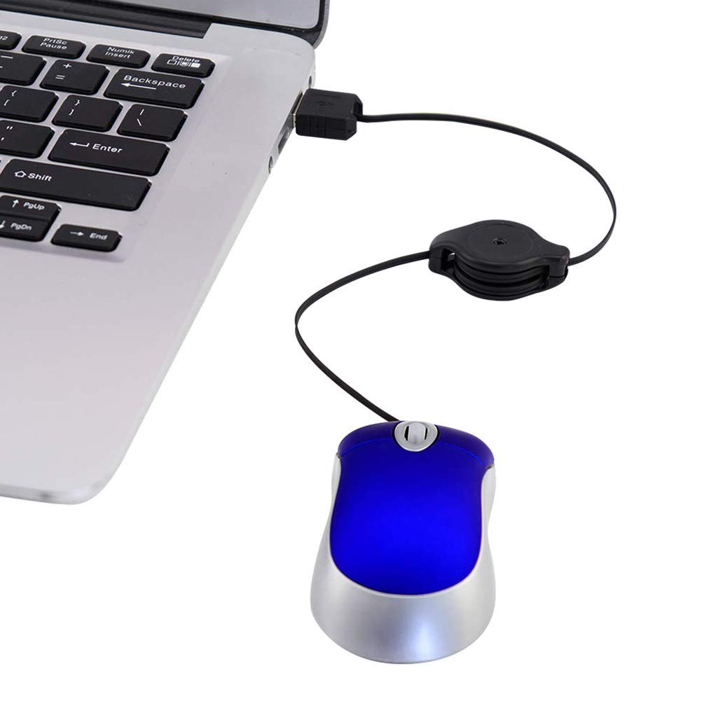 Snapklik.com : Mini Travel Optical Mouse USB Wired Mouse