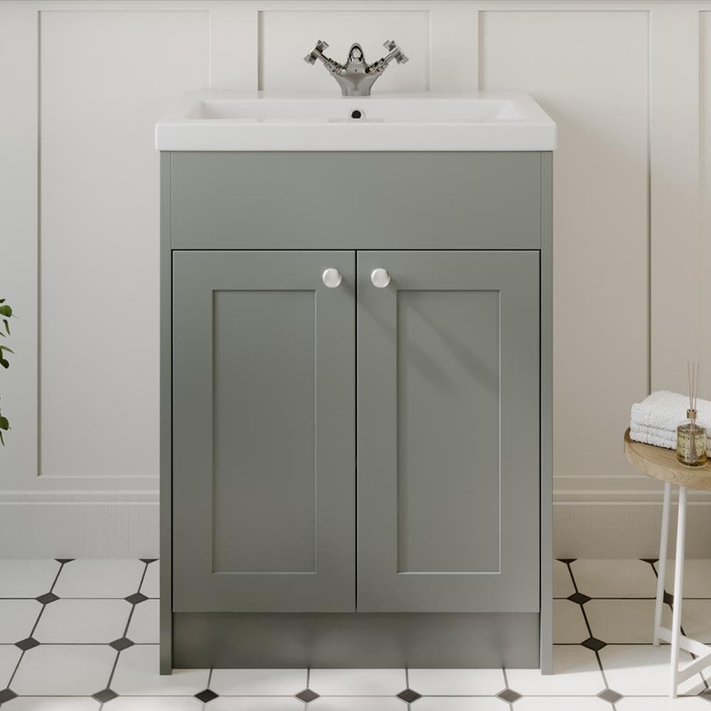 Baystone® 600mm Traditional Bathroom Vanity Unit with Wash Basin ...