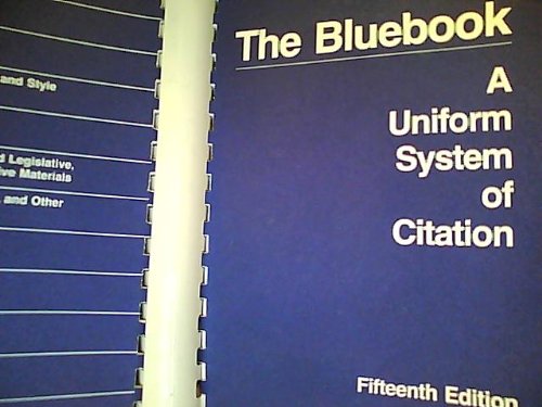 The Bluebook - A Uniform System of Citation - 15th Edition: various ...