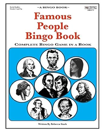 Famous People Bingo Book: Complete Bingo Game In A Book : Stark ...