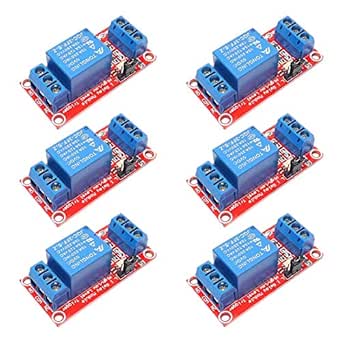 Electrely 6 Stücke 1-Kanal-Relais-Modul, 5V, mit Optokoppler, Unterstützt High und Low Level ...