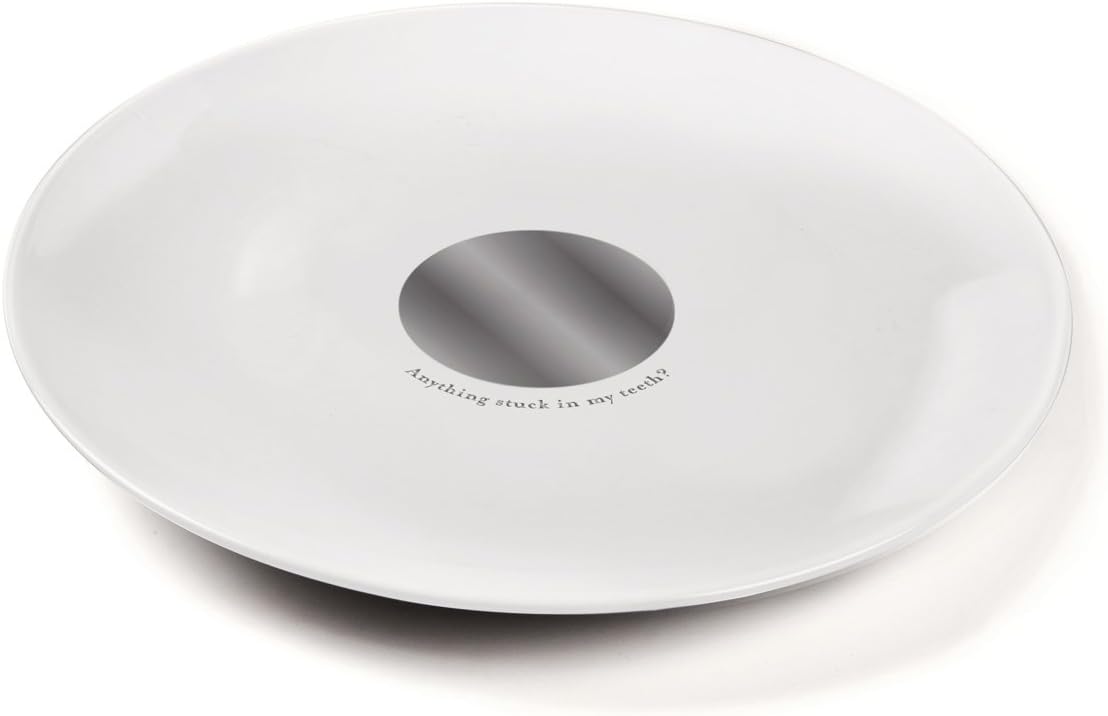 Amazon.com: Genuine Fred SMILE Mirrored Porcelain Plates, Set of 2 ...