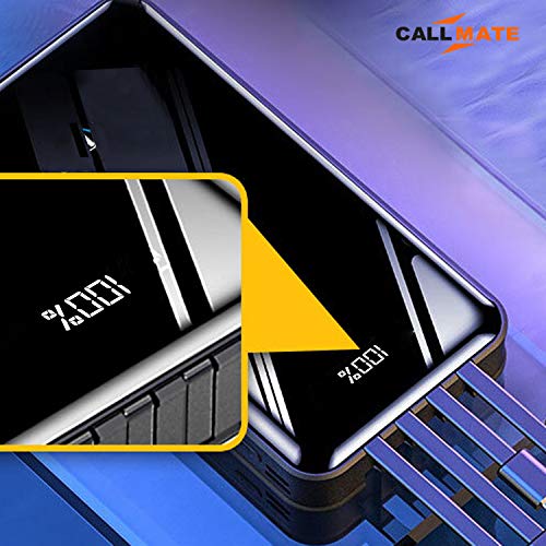 Callmate 20000mAh Power Bank, 15W Fast Charging| Buit-in 4-in-1 Cables ...