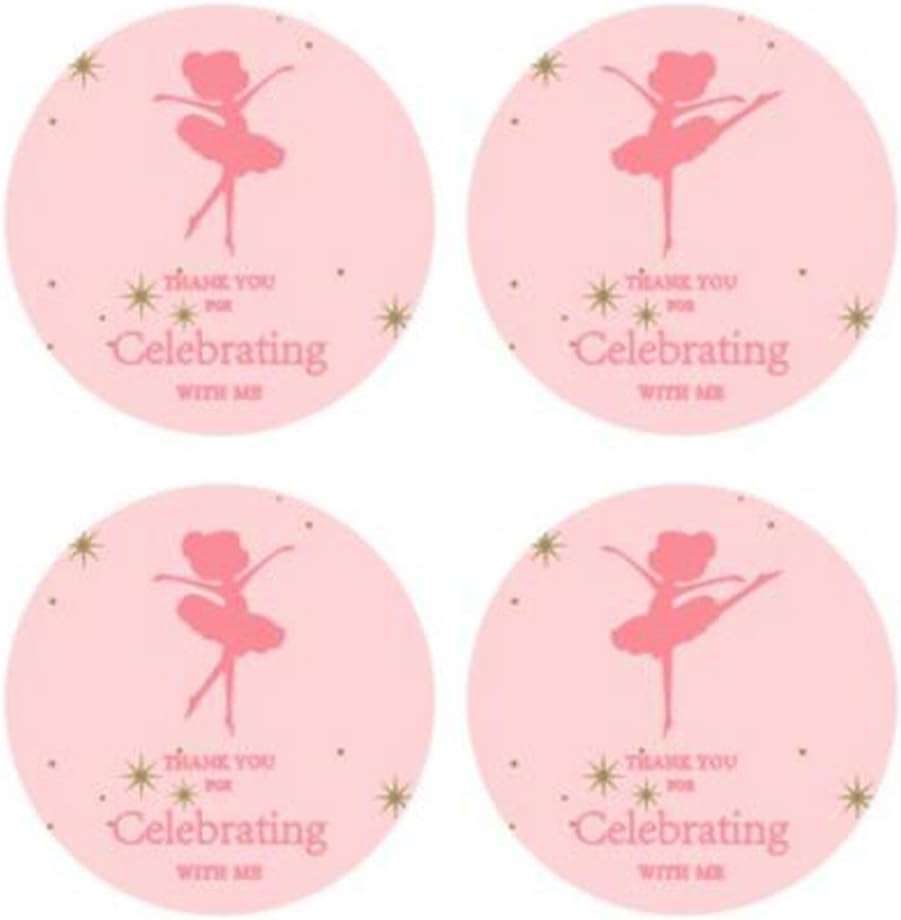 Amazon.com : 2" Round 100 Pack Pink Girl Dance Label Stickers Ballerina ...