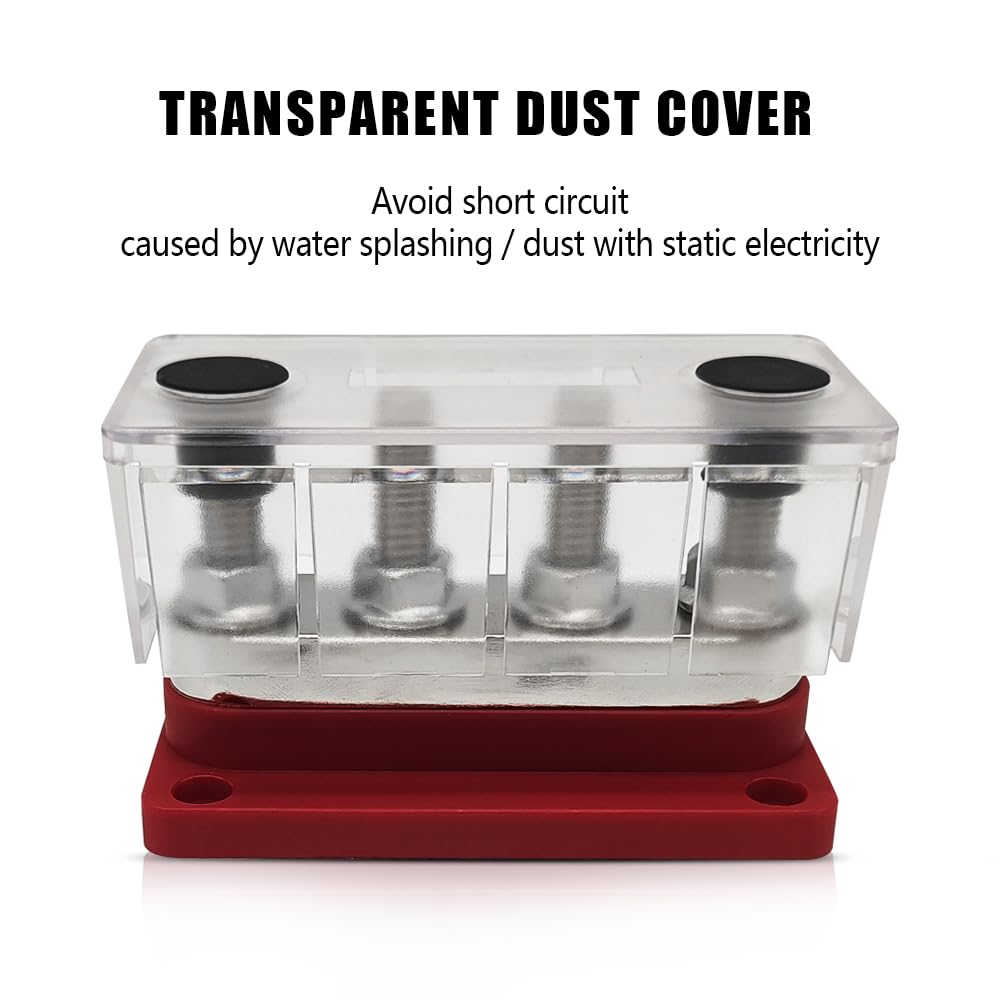 Snapklik.com : High Current 600A Battery Bus Bar 4-Stud 3/8" M10 Post ...