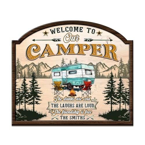 Amazon.com: THUYPT Personalized Camping Sign for Camper, Printed Wooden ...
