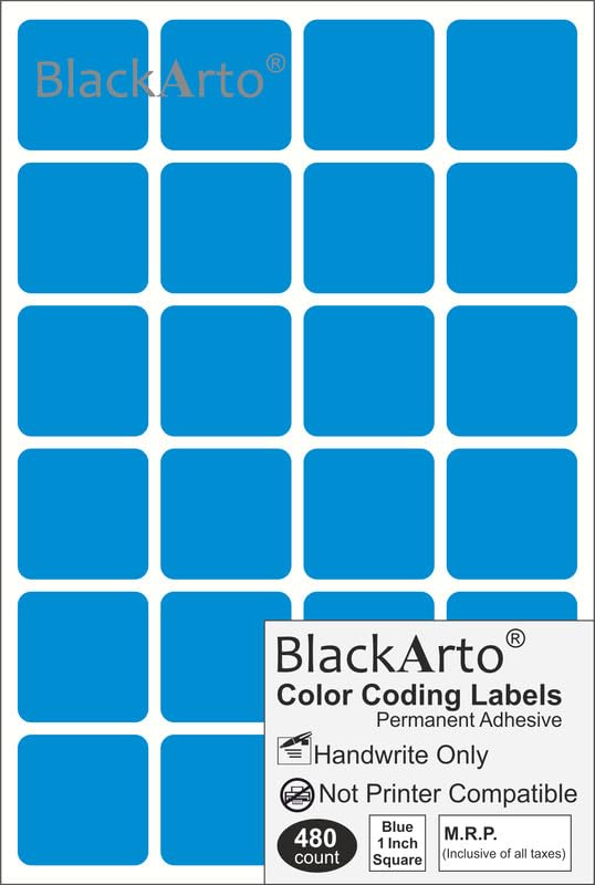 BlackArto 480 Pieces -Square Shape Self Adhessive Writable Surface ...