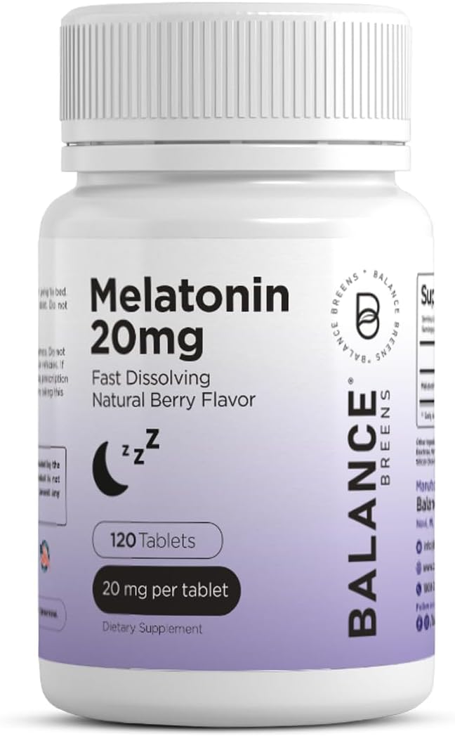 Amazon.com: Melatonin 20mg, 100% Drug Free, Fast-Dissolve 120 Tablets ...