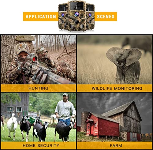 Caméra de chasse 4K 42MP, caméra de jeu avec détection grand angle de ...