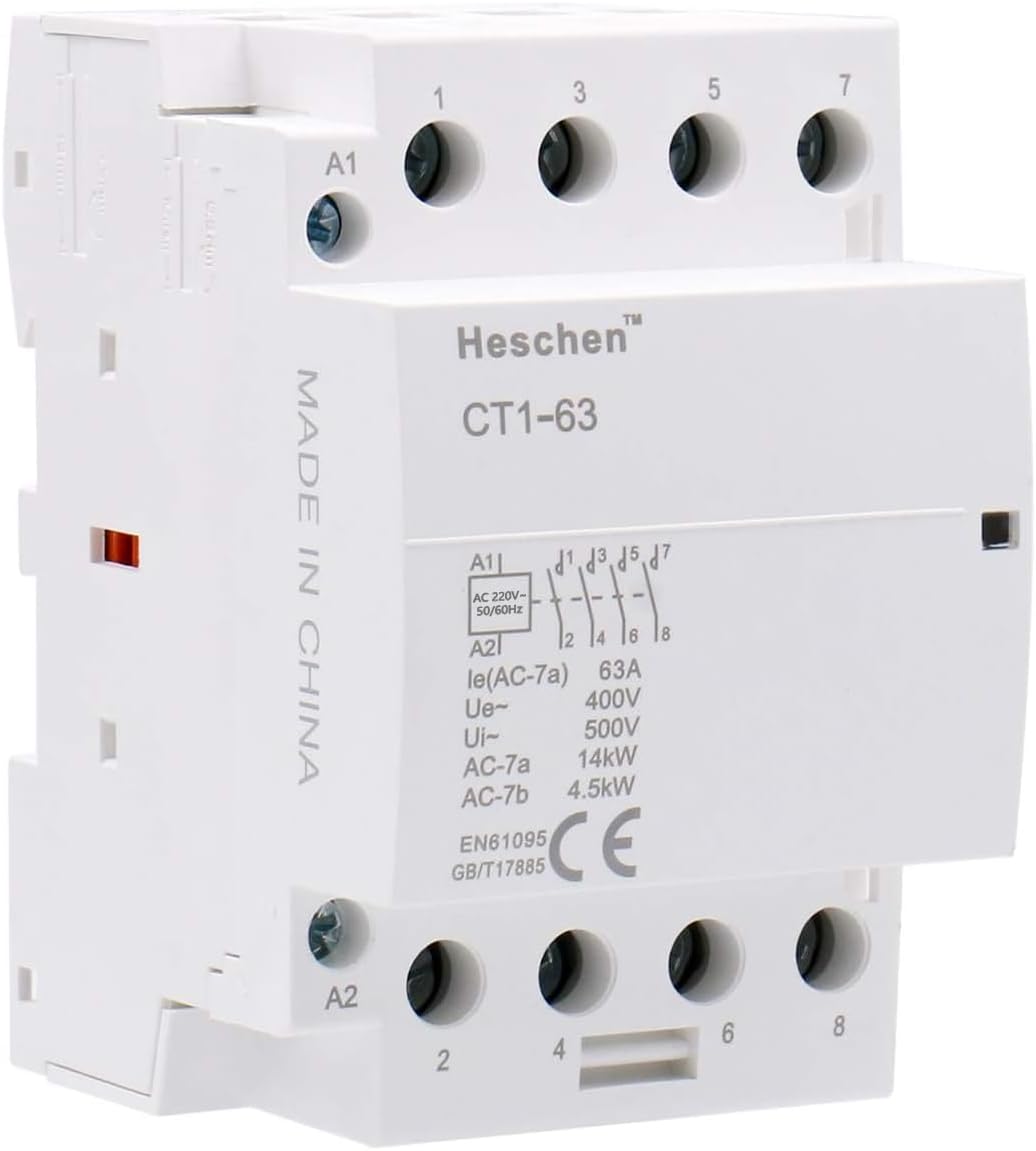 Heschen Household AC Contactor, CT1-63, 4 Pole Four Normally Open, AC ...