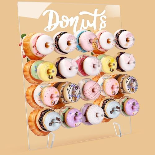 Amazon.com: Yiyiring 20 Peg Donut Display Stand Acrylic Reusable Donut ...