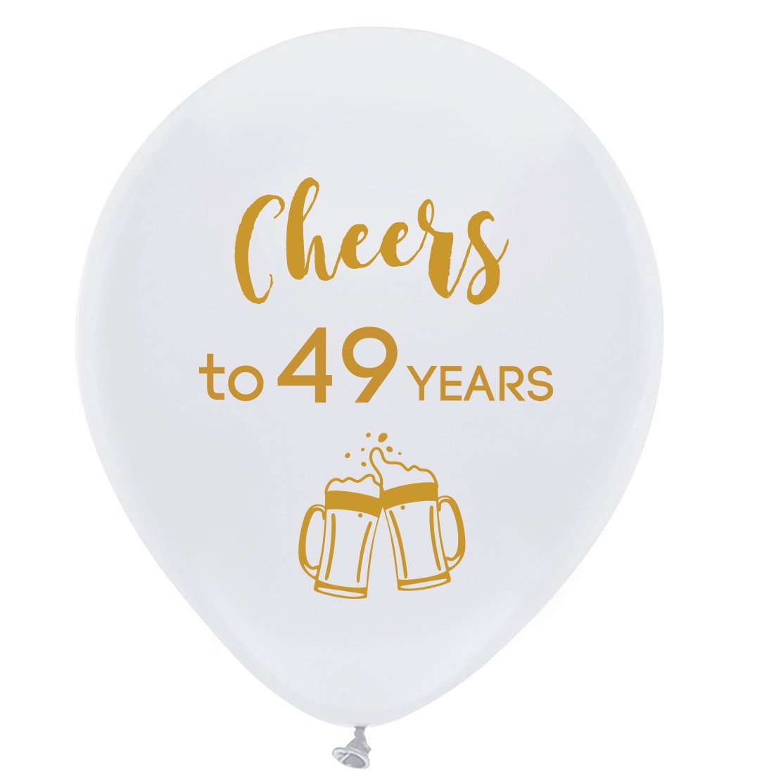 White cheers to 49 years latex balloons, 12inch (16pcs) 49th birthday ...