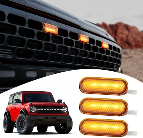 Amazon.com: JONGCOVER Front LED Grille Maker Lights for Ford Bronco ...