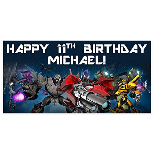 Amazon.com: Transformers Birthday Banner Personalized Party Backdrop ...