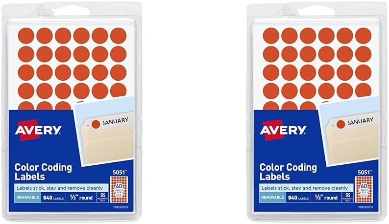 Amazon.com : Avery Color-Coding Removable Labels, 1/2 Inch Round ...