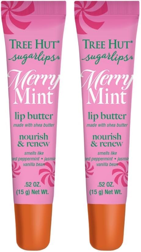 Amazon.com: Tree Hut Sugarlips Merry Mint Lip Butter, Moisturizing Lip ...