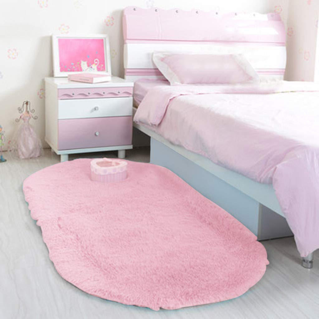 Amazon.com: Scceatti Pink 24x16In Oval Area Rug, Soft Shaggy Washable ...